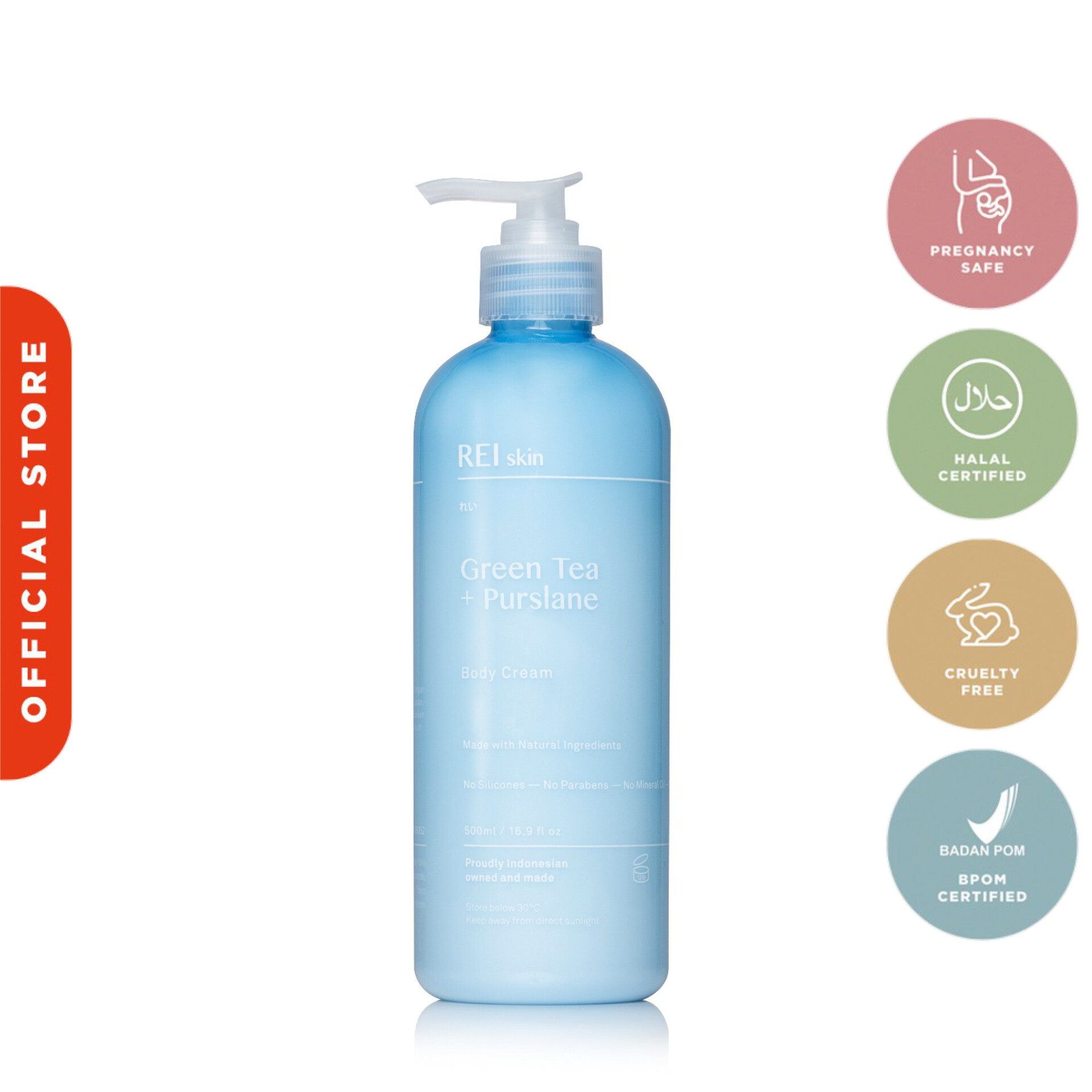MSBB - REI Skin Green Tea + Purslane Body Cream 500ml - My Skin But Better