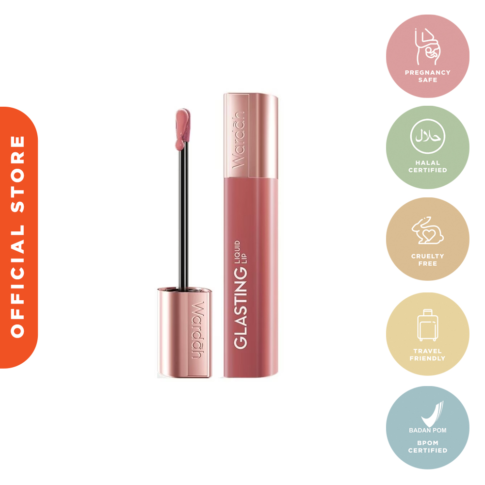 Wardah Glasting Liquid Lip 3.5 gr - 02 Peach Polish - My Skin But Better